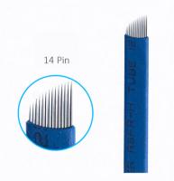 China 0.20mm Blue Microblading Needle - Stainless Steel Tattoo Needle for Eyebrow Microblading, 500pcs/box for sale