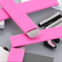 China Pink Nano 0.20mm Thickness Medical Grade Stainless Steel Microblading Needle for Eyebrow Tattoo for sale