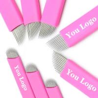 China Pink Nano 0.20mm Thickness Medical Grade Stainless Steel Microblading Needle for Eyebrow Tattoo for sale