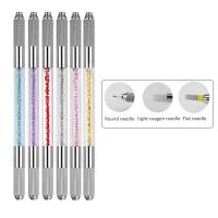 China Professional Microblading Tattoo Pen with 14.2cm Length Stainless Steel and Plastic Double Head Design for Eyebrow Microblading for sale