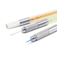 China Professional Microblading Tattoo Pen with 14.2cm Length Stainless Steel and Plastic Double Head Design for Eyebrow Microblading for sale