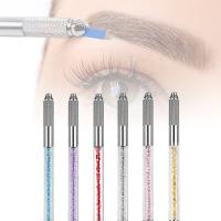 China Professional Microblading Tattoo Pen with 14.2cm Length Stainless Steel and Plastic Double Head Design for Eyebrow Microblading for sale