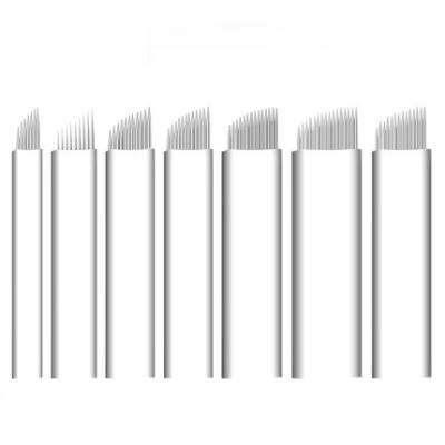 China Medical Grade Stainless Steel Disposable Microblading Needle Eyebrow Tattoo Pen in 7F/9F/11F/12F/14F/16F/18F/18U/14Z Sizes for sale
