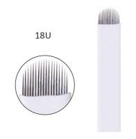 China 18U 0.18mm Stainless Steel Microblading Tattoo Needle for Eyebrow Embroidery and Permanent Makeup for sale
