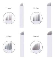 China 18U 0.18mm Stainless Steel Microblading Tattoo Needle for Eyebrow Embroidery and Permanent Makeup for sale