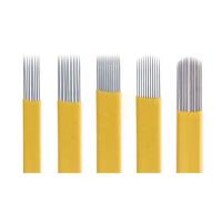 China Medical Grade Stainless Steel 0.25mm Double Flat Microblading Needle for Eyebrow Tattoo and Permanent Makeup for sale