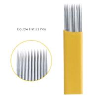 China Medical Grade Stainless Steel 0.25mm Double Flat Microblading Needle for Eyebrow Tattoo and Permanent Makeup for sale