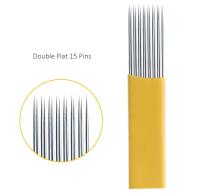 China Medical Grade Stainless Steel 0.25mm Double Flat Microblading Needle for Eyebrow Tattoo and Permanent Makeup for sale