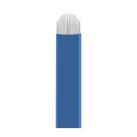 China Medical Grade Stainless Steel 18 Pins Blue Microblading Needle for Eyebrow Permanent Makeup for sale