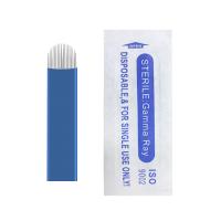 China Medical Grade Stainless Steel 18 Pins Blue Microblading Needle for Eyebrow Permanent Makeup for sale