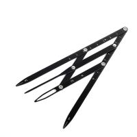 China Laser Print Logo Black 4 Prong Stainless Steel Golden Mean Calipers With Scale For Training School for sale