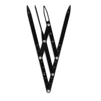 China Laser Print Logo Black 4 Prong Stainless Steel Golden Mean Calipers With Scale For Training School for sale