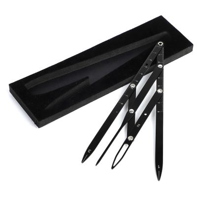 China Laser Print Logo Black 4 Prong Stainless Steel Golden Mean Calipers With Scale For Training School for sale