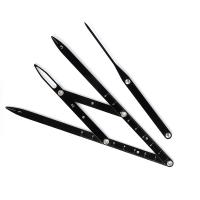 China Laser Print Logo Black 4 Prong Stainless Steel Golden Mean Calipers With Scale For Training School for sale