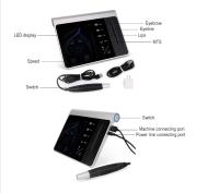 China Black Electric Screen Touch Digital Permanent Makeup Machine / Cosmetic Eyebrow Tattoo Kit for sale