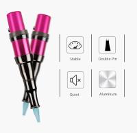 China Rose Red Semi Permanent Makeup Rotary Pen Tattoo Machine With Double Pins For Hairstroke for sale
