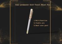 China Wholesale Golden Foil One Side Pen Crystal Eyebrow Tattoo Pen Permanent Manual Tattoo Pen With Low Price for sale