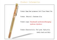 China Wholesale Golden Foil One Side Pen Crystal Eyebrow Tattoo Pen Permanent Manual Tattoo Pen With Low Price for sale