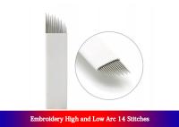 China Disposable Semi Permanent Makeup Eyebrow Tattoo Needle 14-pin High-low Arc Fog Eyebrow Needle Non-toxic ，Easy to Color for sale