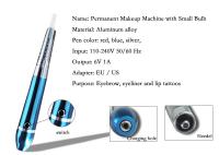 China 60Hz Permanent Makeup Tattoo Kit Micro Needle Tattoo Electric Pen Polished Aluminum Alloy Shell for sale
