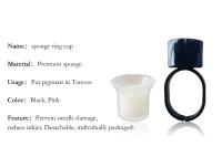 China Pink Pigment Ink Cups Ring Disposable With Sponge For Permanent Makeup Tattoo Machine for sale