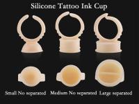 China Disposable Microblading Accessories Tattoo Pigment Ring Cups Soft Silicone And Plastic Material for sale