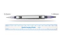 China Sweatproof Permanent Makeup Tattoo Kit Double End Microblading Marker Pen Purple Ink With Soft Ruler for sale