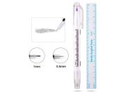 China Sweatproof Permanent Makeup Tattoo Kit Double End Microblading Marker Pen Purple Ink With Soft Ruler for sale