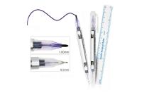 China Sweatproof Permanent Makeup Tattoo Kit Double End Microblading Marker Pen Purple Ink With Soft Ruler for sale