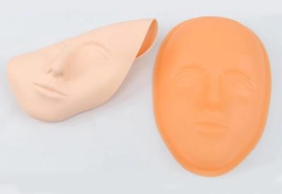China Yellow Soft Silicone Gel Face Practice Skin Plastic Hard Mold 3D Eyebrow Lip Microblading Accessories for sale
