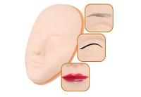 China Yellow Soft Silicone Gel Face Practice Skin Plastic Hard Mold 3D Eyebrow Lip Microblading Accessories for sale