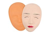 China Yellow Soft Silicone Gel Face Practice Skin Plastic Hard Mold 3D Eyebrow Lip Microblading Accessories for sale
