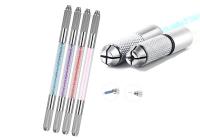 China Wholesale Price Double-headed Tattoo Manual Pen Crystal Acrylic Microblading Permanent Makeup Pen for 3D Eyebrow for sale
