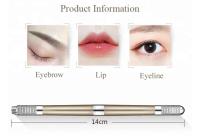 China 14*0.8cm Aluminum Alloy Disposable Double End Eyebrow Tattoo Pen for sale