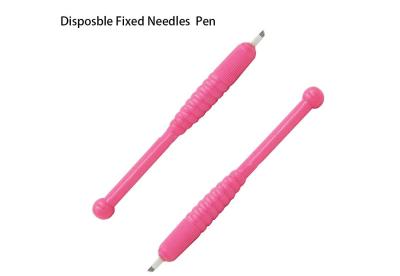 China Embroidery Metal Manual Eyebrow Tattoo Pen , Pink Permanent Makeup Tattoo Pen for sale
