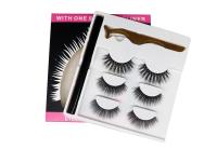 China Wholesale Magnet False Mink Eyelash Set Lash Eyeliner Magnetic Eyelashes With Tweezers OEM / ODM Accepted for sale