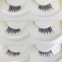 China Synthetic Fiber Natural Fake Eyelashes Full Strip 5 Pairs In Tray for sale