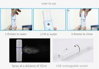 China Mini Wireless Nano Facial Spray Humidifier Steamer Protable USB Rechargeable Fan cooler for sale