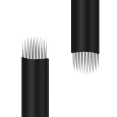 China Uncut skin wild line eyebrow needles 0.18 needle silk black skin U-shaped arc 18 needles for sale