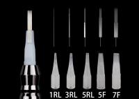China OEM 1R Original Mosiac Tattoo Machine Pen Needle Tips 1 Prong For Permanent Makeup Eyebrow and Lips for sale