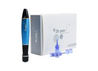 China Wholesale Wireless Metal Blue Leather Scroll Pen A1 Permanent Makeup Tattoo Kit for sale