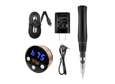China Black Wireless Digital Semi Permanent Makeup Machine Kit Tattoo Gun for sale