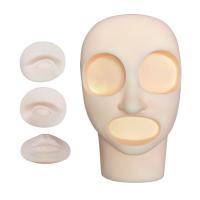 China Reusable Silicone Permanent Makeup Practice Skin Mannequin Head for sale