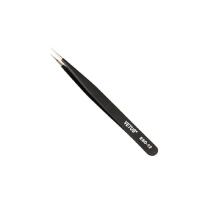China Straight Black 14cm Stainless Steel Eyelash Grafting Tweezers for sale