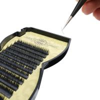China Straight Black 14cm Stainless Steel Eyelash Grafting Tweezers for sale