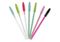 China 50 pcs/pack Silicone Disposable Eyelashes Brush And Lash Comb mascara Wand Plastic Handle Different Color for sale