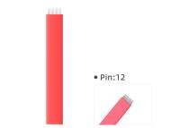 China Medical grade stainless steel Red Microblading #12 # 14 Flat Needles Blade for sale