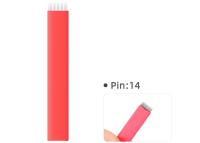 China Medical grade stainless steel Red Microblading #12 # 14 Flat Needles Blade for sale