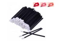 China Black Plastic Makeup Lip Applicator Wands Disposable Lip Brush for sale
