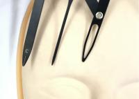 China Stainless steel Black Eyebrow Microblading Tool Tattoo Eyebrow Ruler for sale